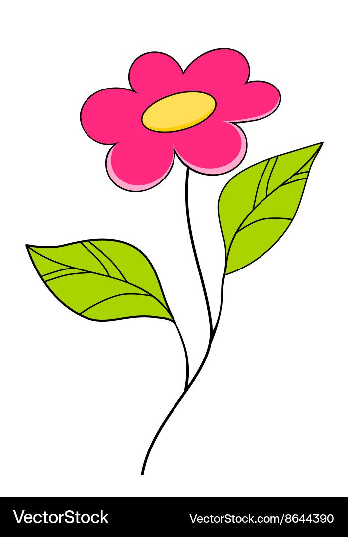 Beautiful pink flower floral design element Vector Image