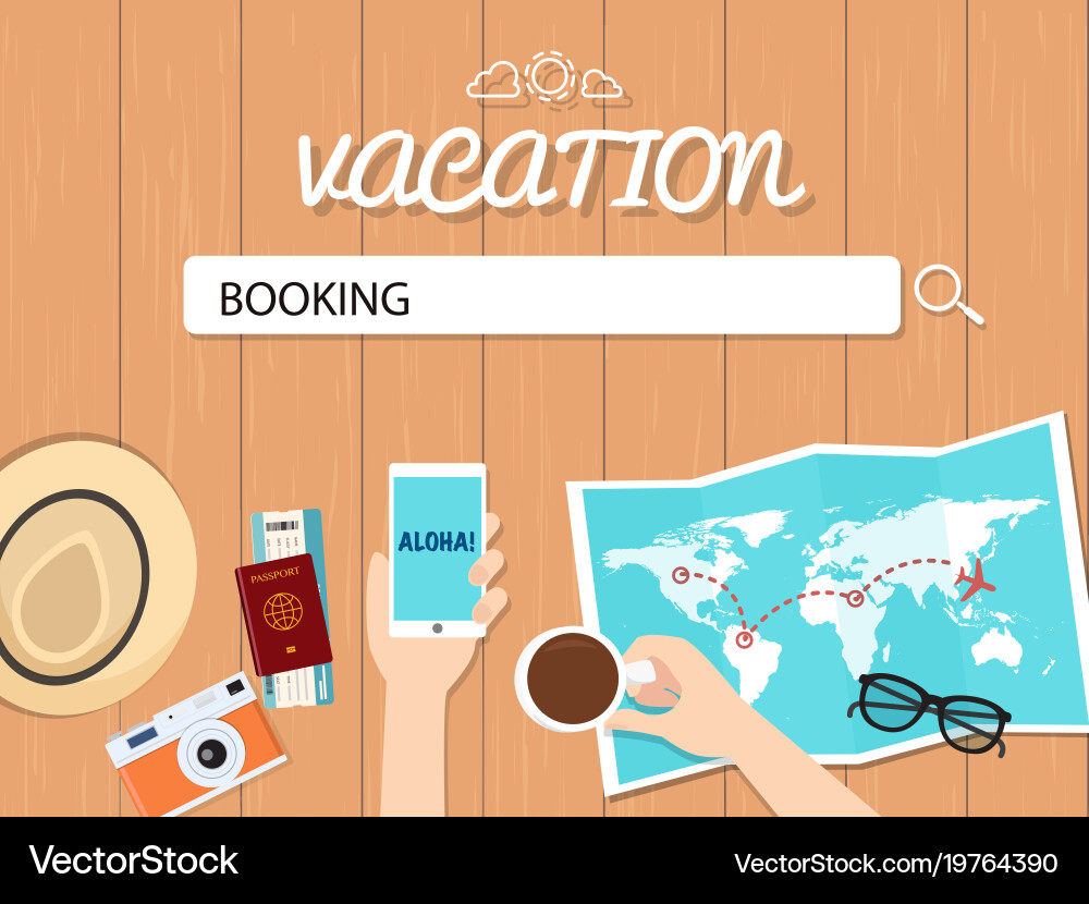 Booking search graphic for vacation Royalty Free Vector