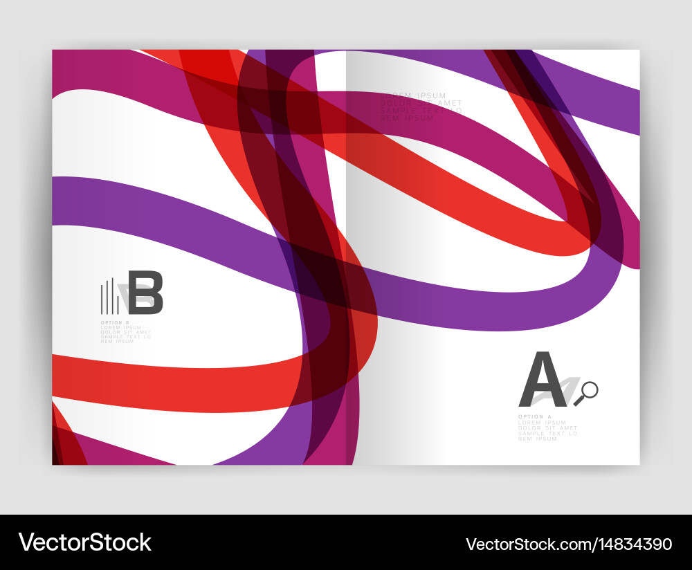 Business brochure flyer template wave and line Vector Image