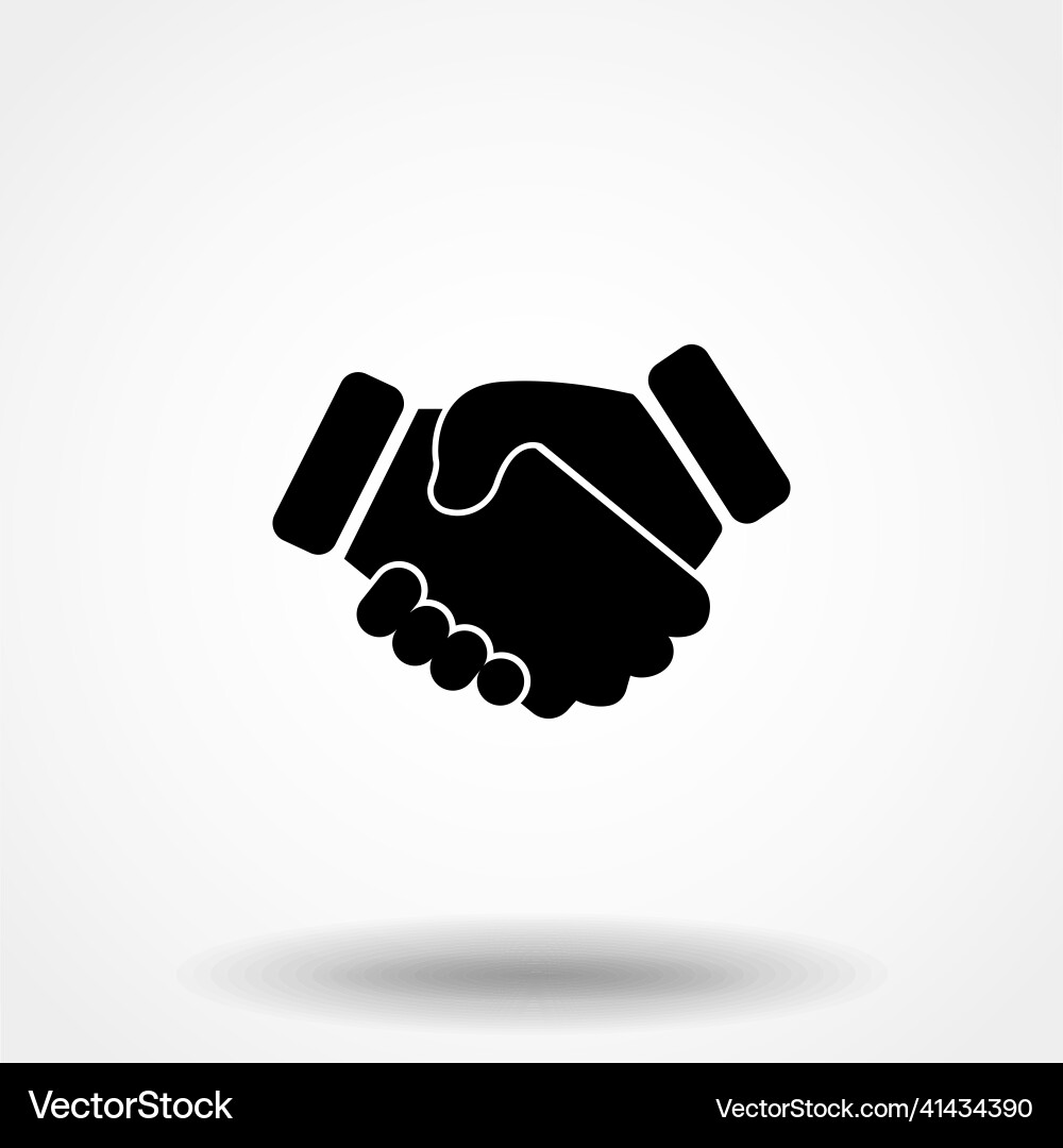 Business handshake contract agreement flat icon Vector Image