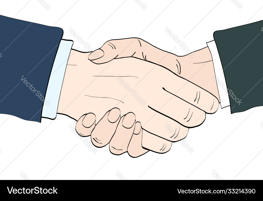 Businessmen shake hands in retro Royalty Free Vector Image