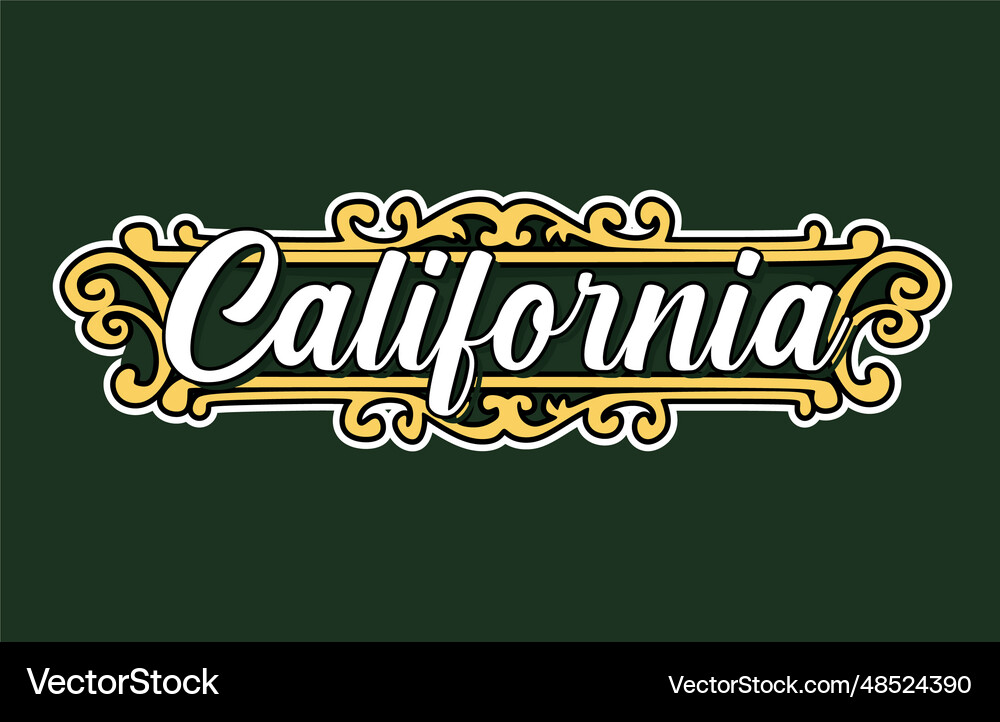 California state with beautiful view Royalty Free Vector