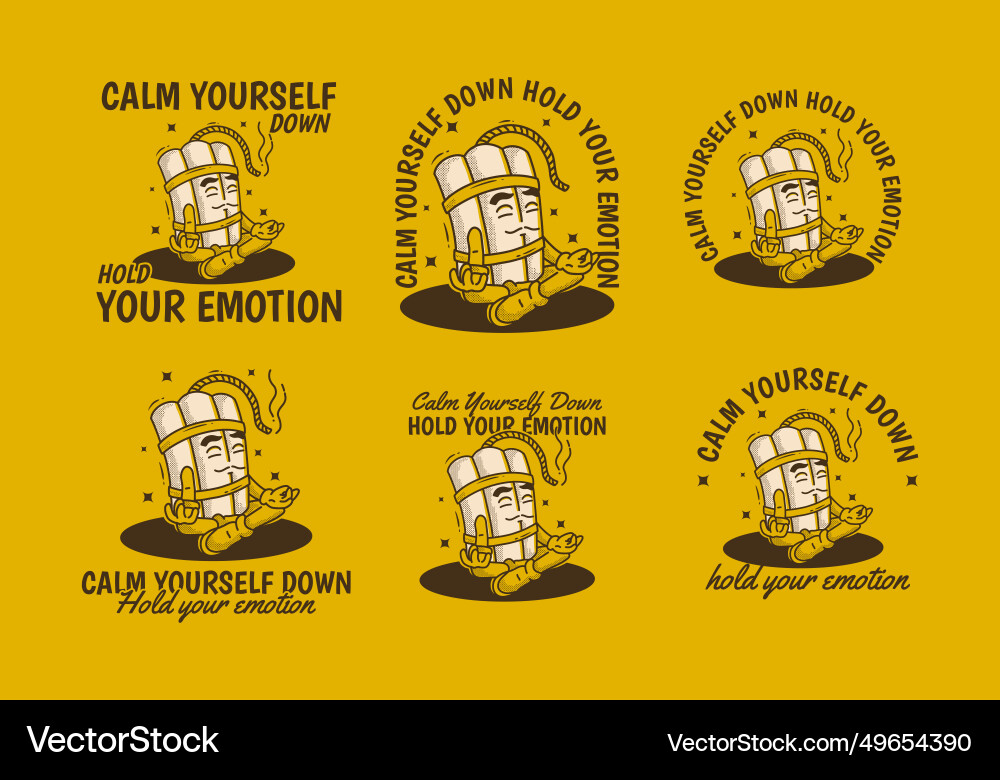 Calm yourself down hold your emotion character Vector Image