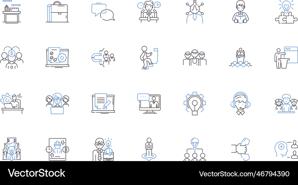 Career exploration line icons collection pathways Vector Image