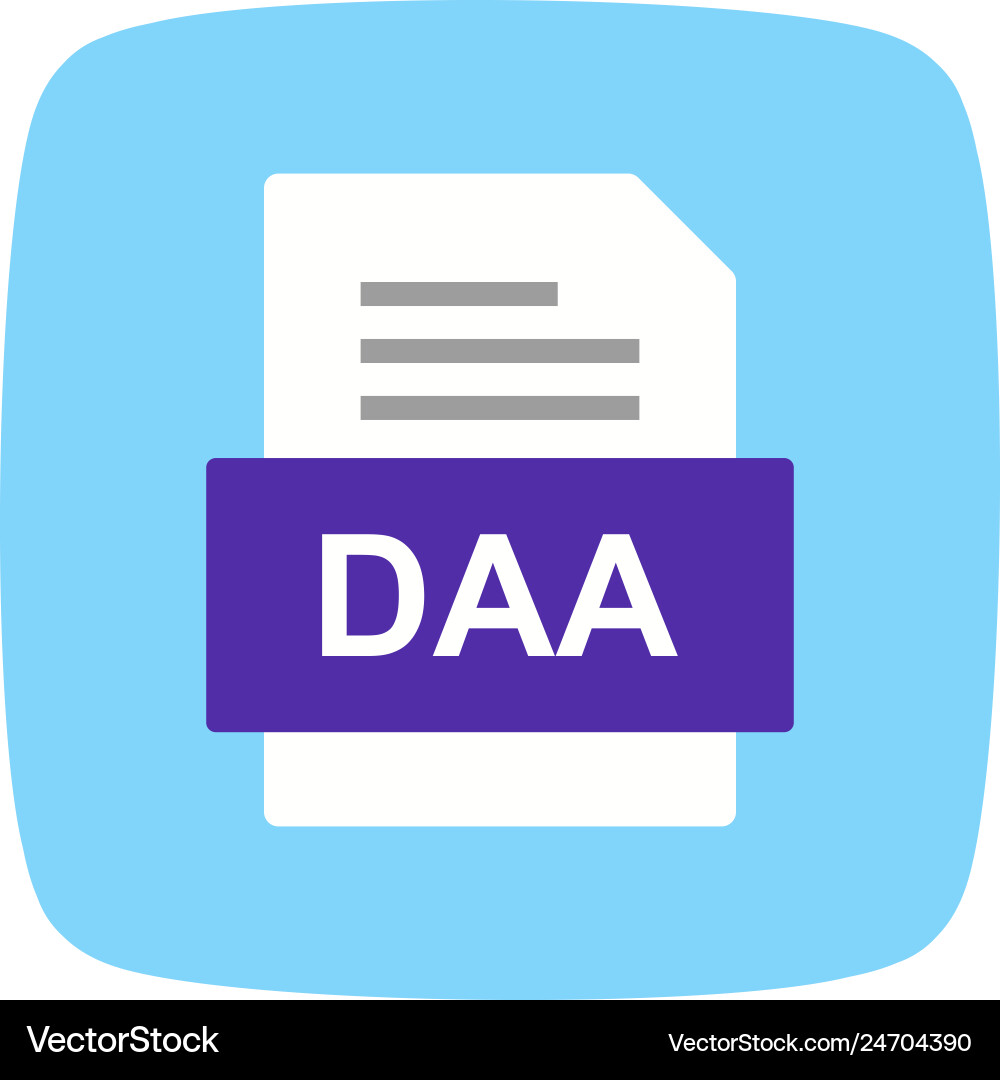 Daa file document icon Royalty Free Vector Image