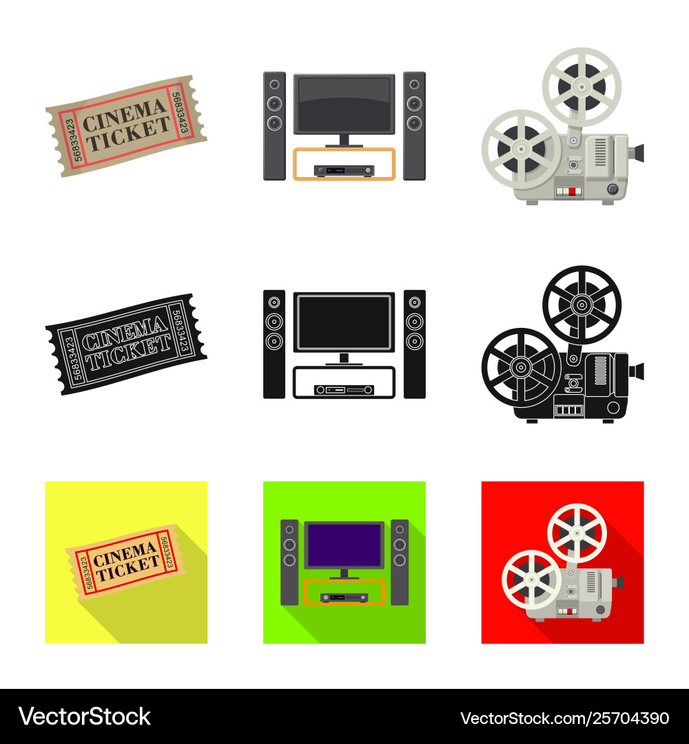 Design television and filming logo set Royalty Free Vector