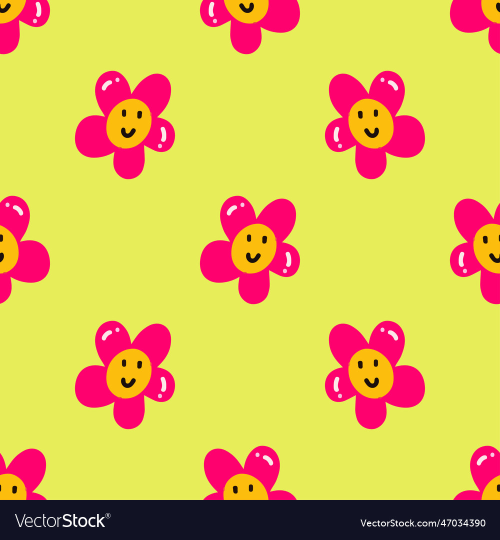 Doodle flower seamless pattern pattern background Vector Image