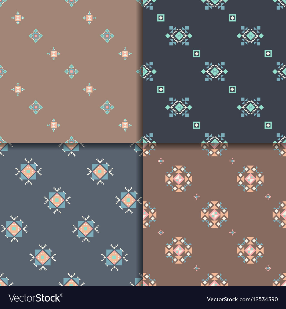 Ethnic seamless pattern set Royalty Free Vector Image