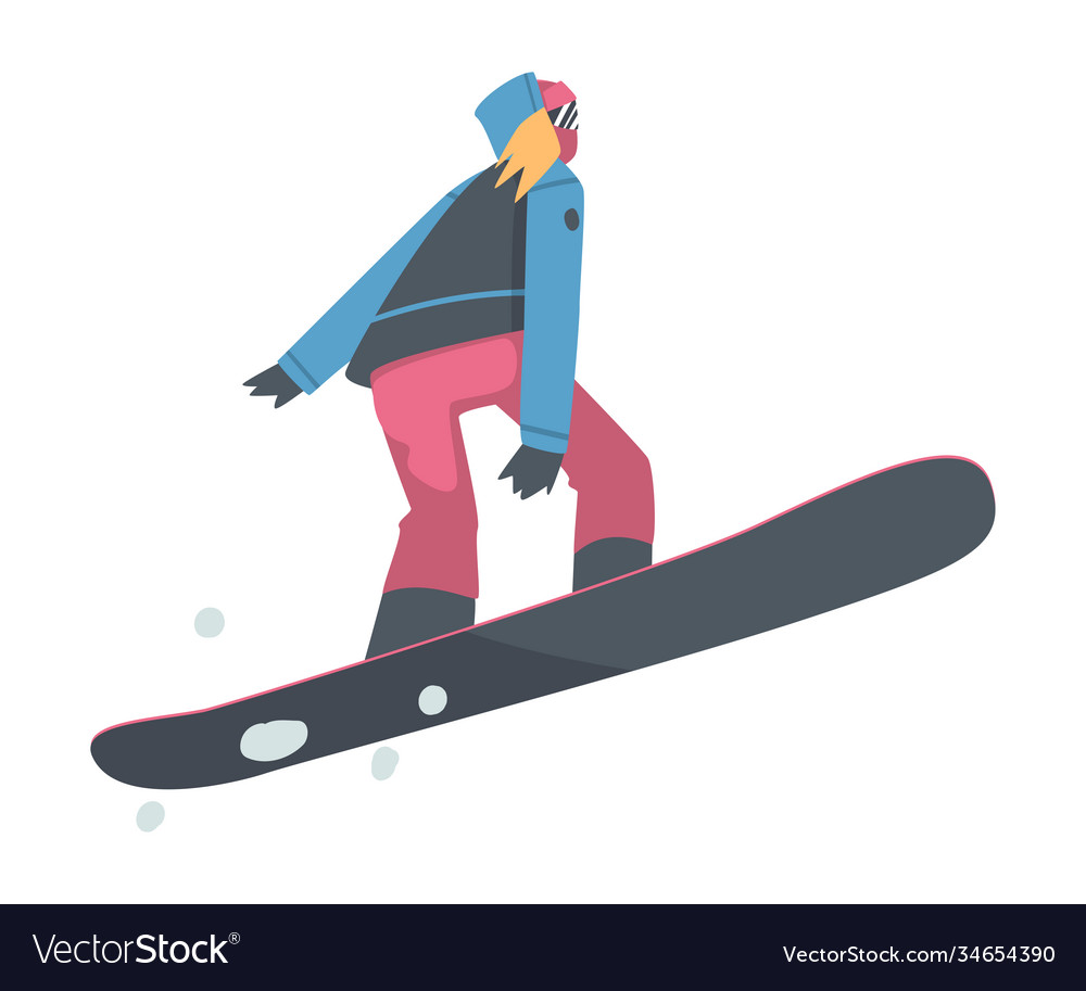 Girl snowboarding female snowboarder character Vector Image