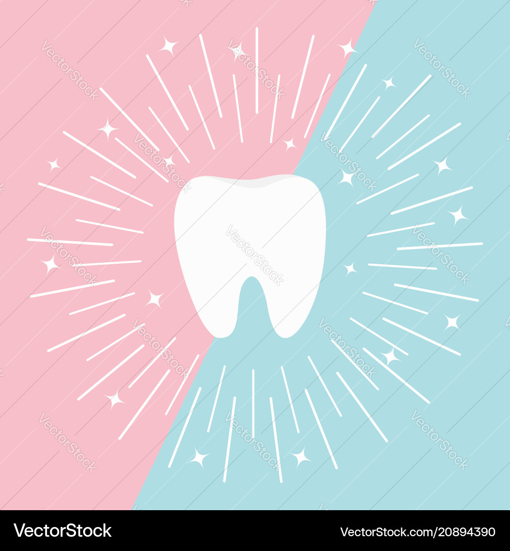 Healthy tooth icon round line circle flat design Vector Image