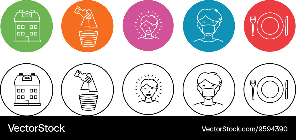 Home and Hygiene Icons Royalty Free Vector Image