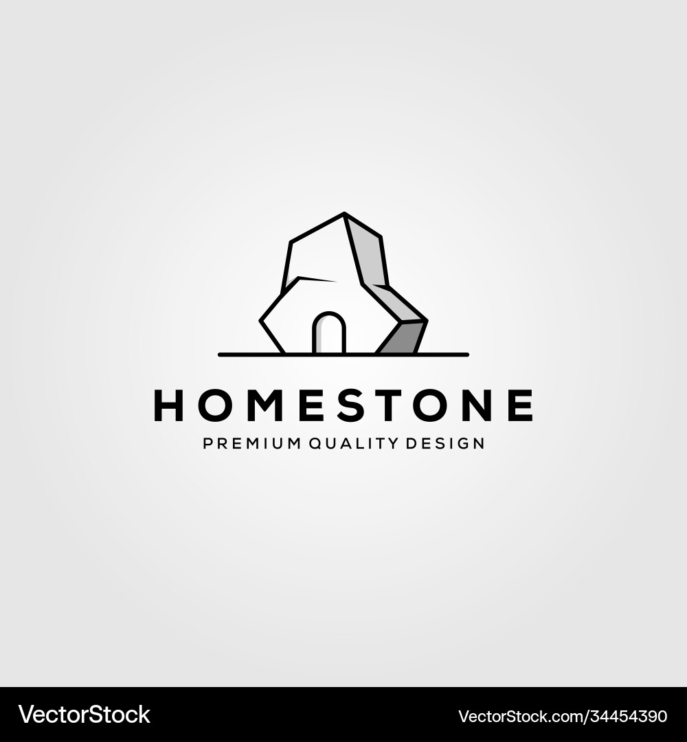 Home stone logo line art template design Vector Image