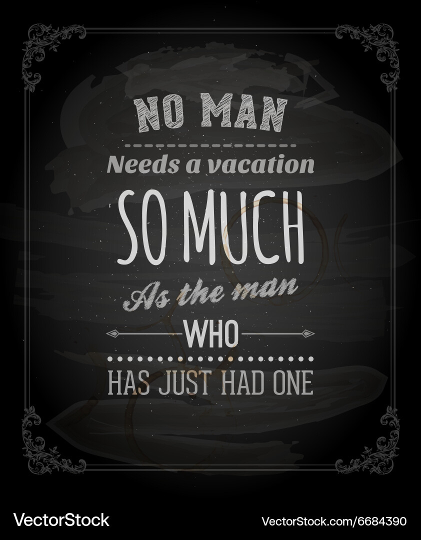 Inspirational quote on chalkboard background Vector Image