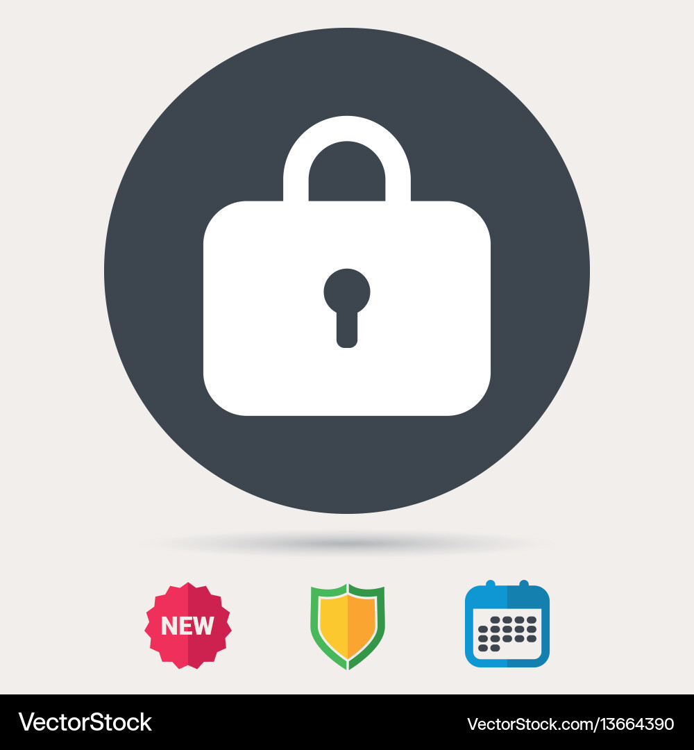 Lock icon privacy locker sign Royalty Free Vector Image
