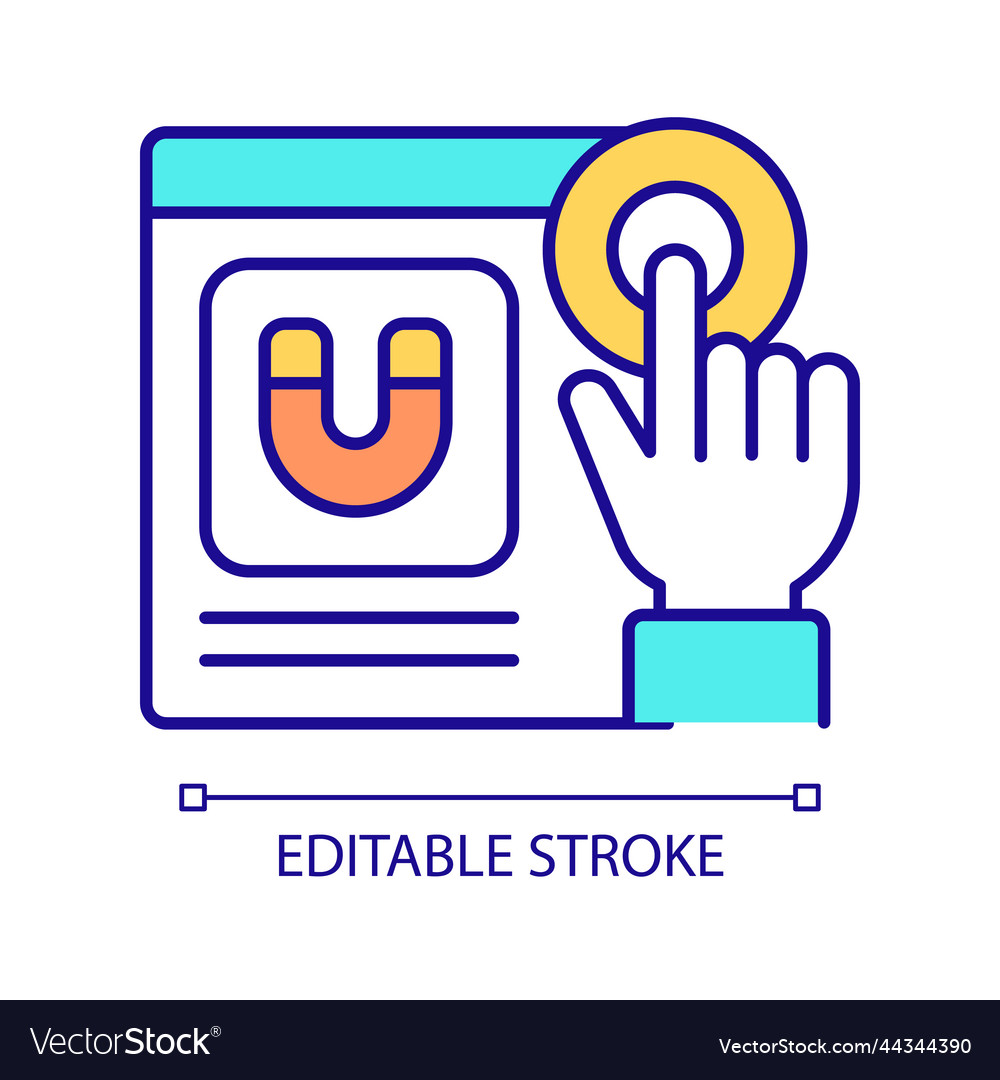 Post click optimization rgb color icon Royalty Free Vector Post click optimization rgb color icon Royalty Free Vector
