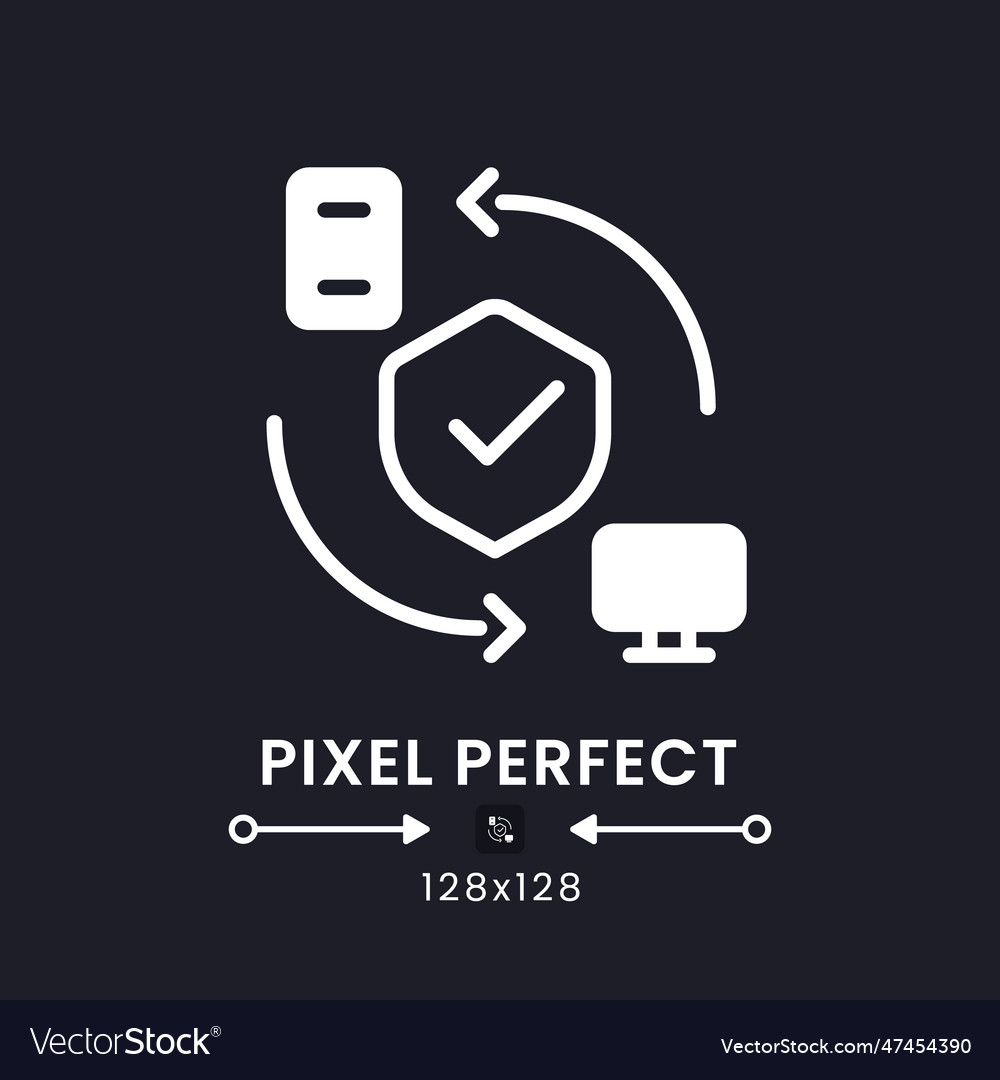 Remote access security white solid desktop icon Vector Image