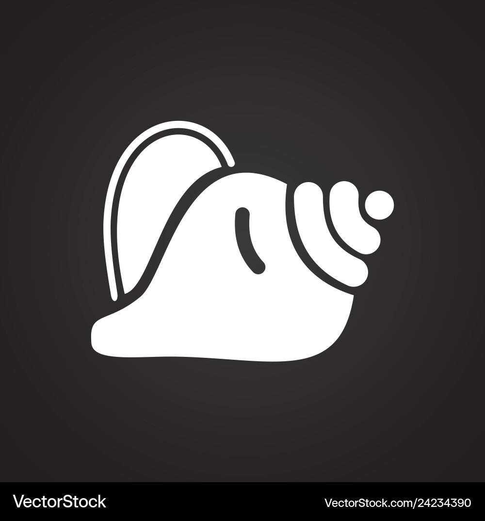 Sea shell icon on black background for graphic Vector Image