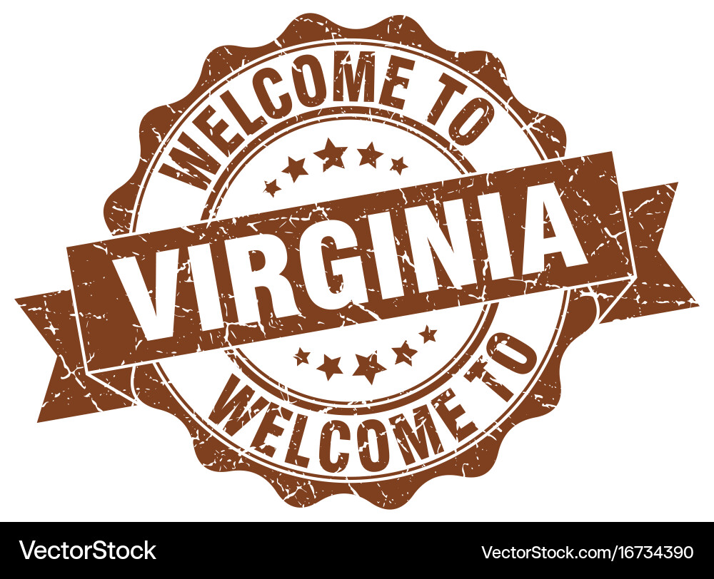 Virginia round ribbon seal Royalty Free Vector Image