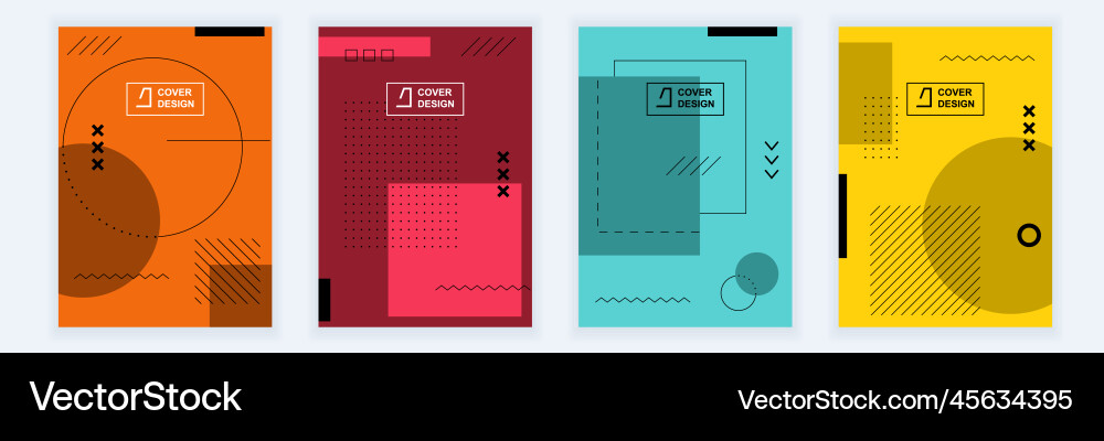 Abstract brochure covers set in modern minimal Vector Image