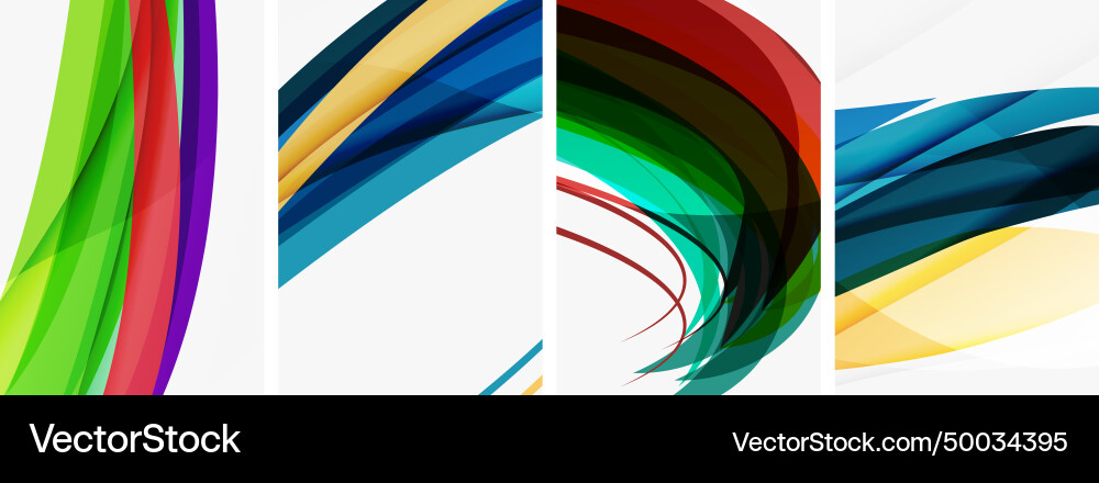 Abstract colorful wave posters for wallpaper Vector Image