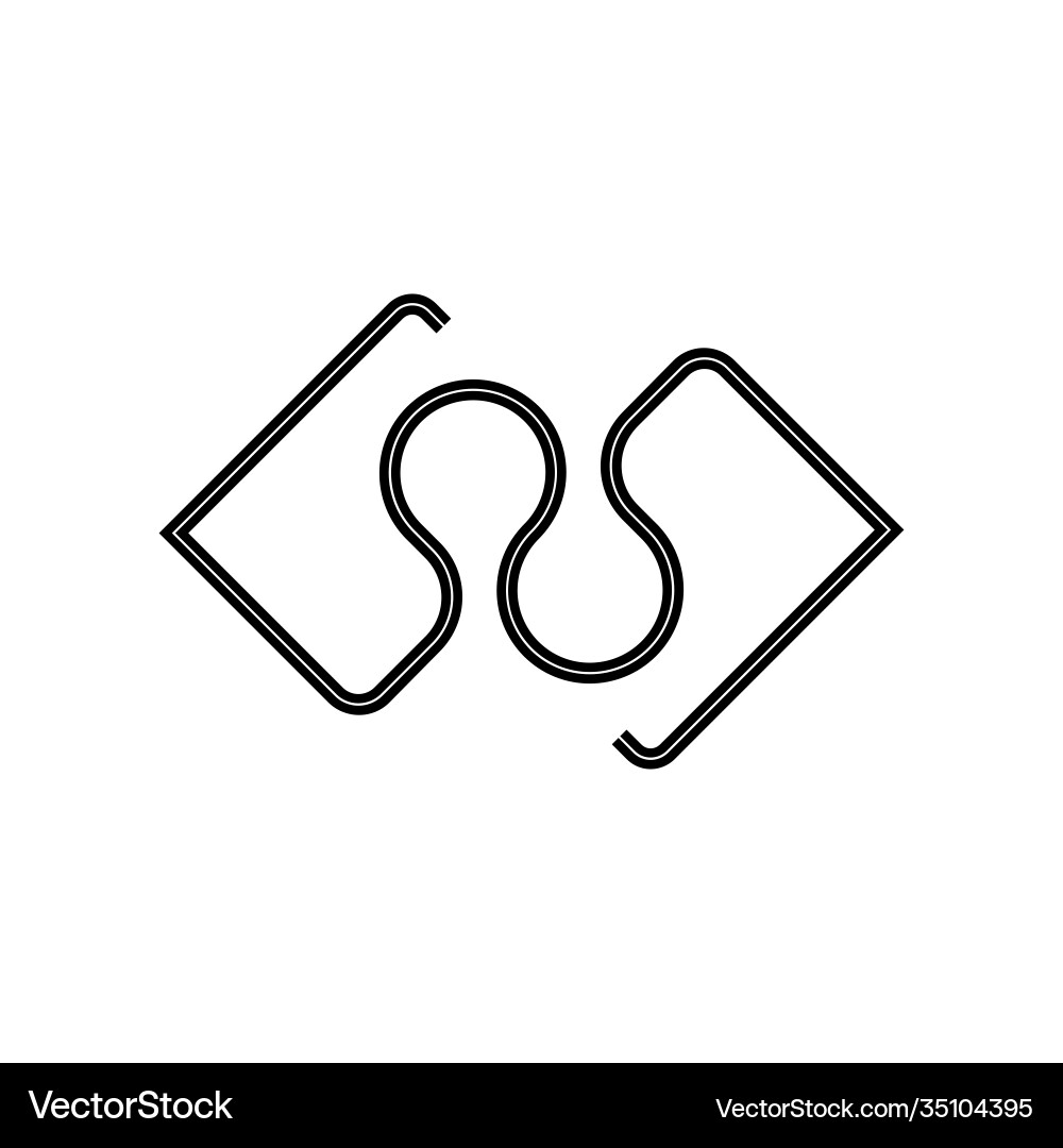 Abstract letter n stripes square line logo Vector Image