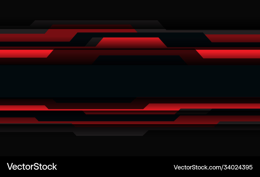 Abstract red black metallic cyber geometric Vector Image