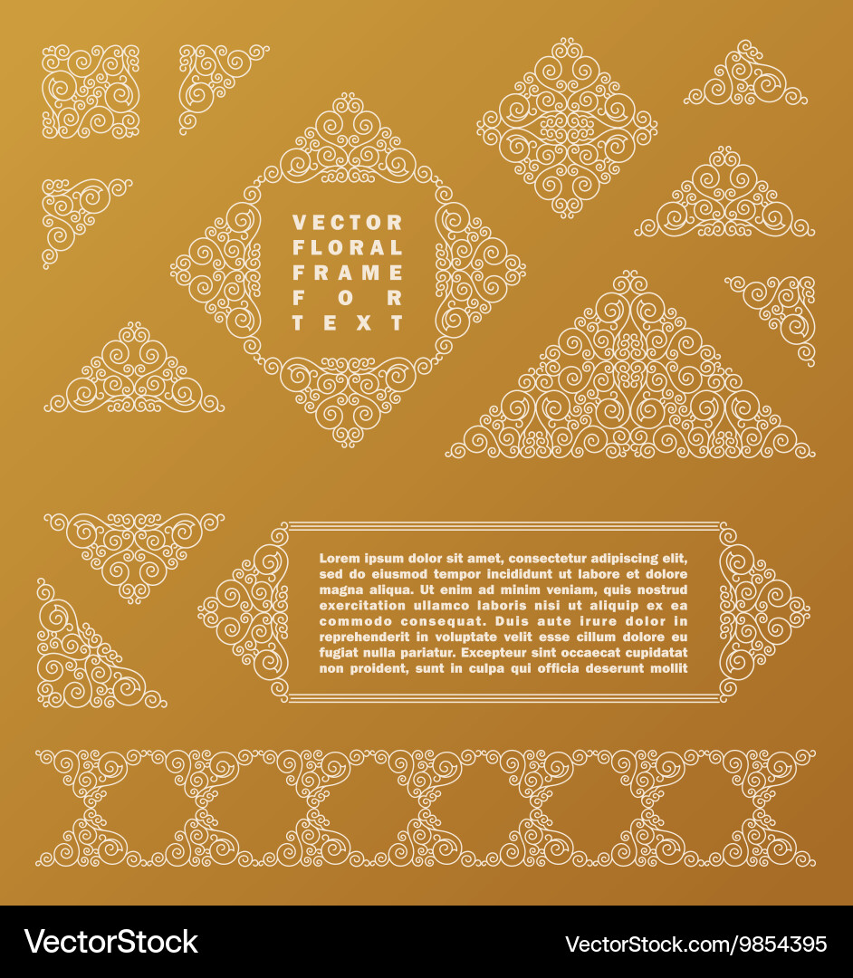 Arabic set of frames lines art design Royalty Free Vector