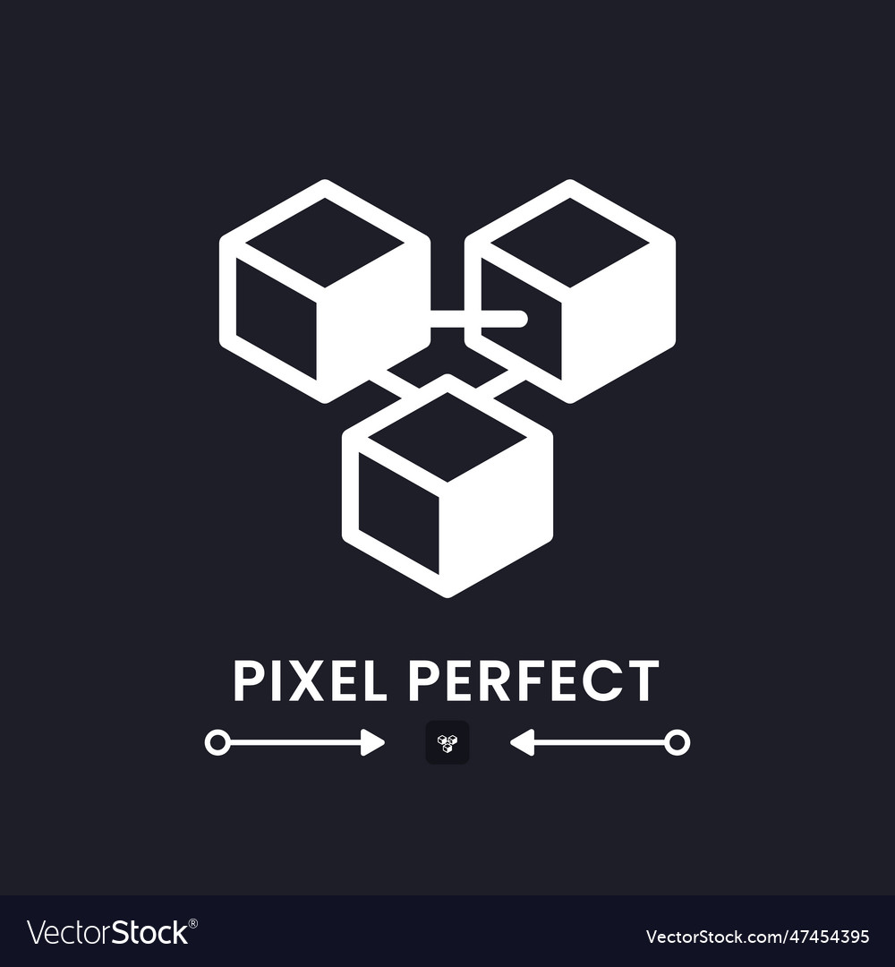 Blockchain network white solid desktop icon Vector Image