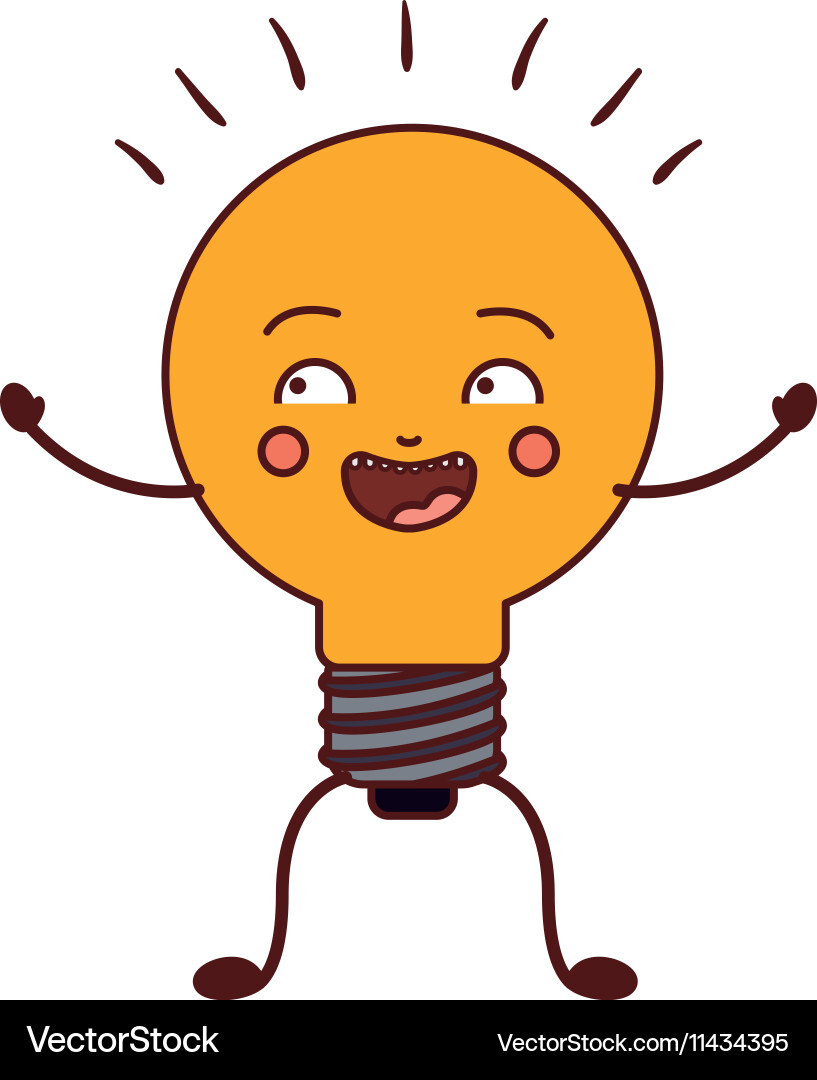 Cartoon bulb light Royalty Free Vector Image - VectorStock