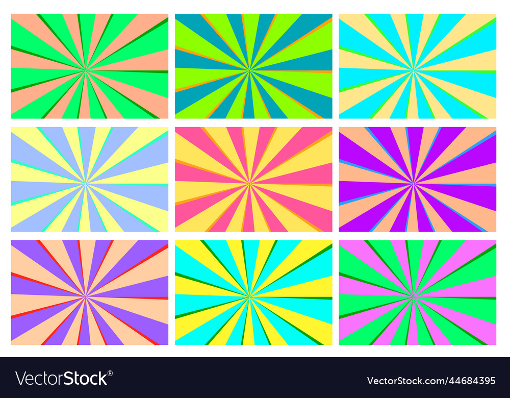 Colored rays backgrounds geometric pattern Vector Image