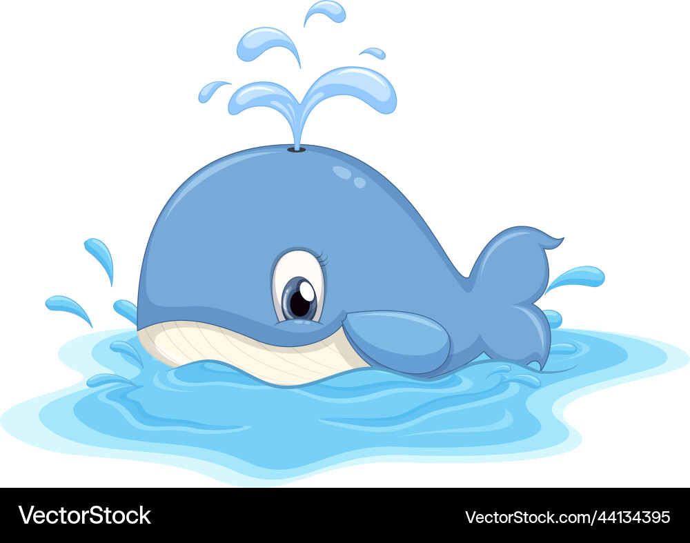 Cute whale cartoon character Royalty Free Vector Image