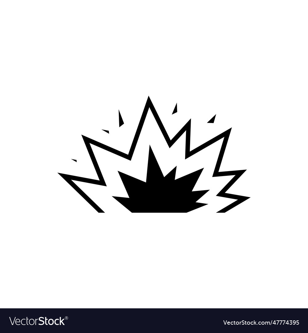 Explosion flat style icon Royalty Free Vector Image