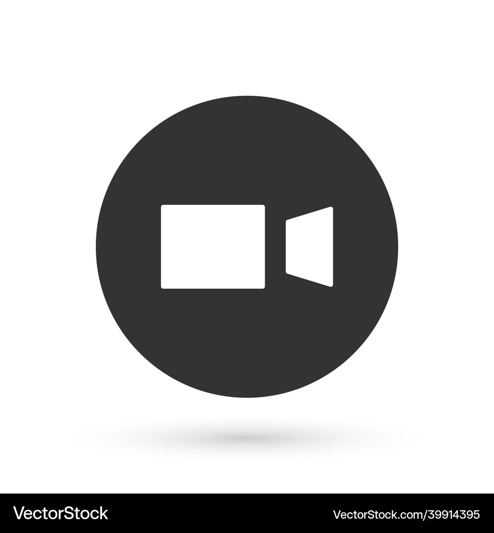 Grey video chat conference icon isolated on white Vector Image