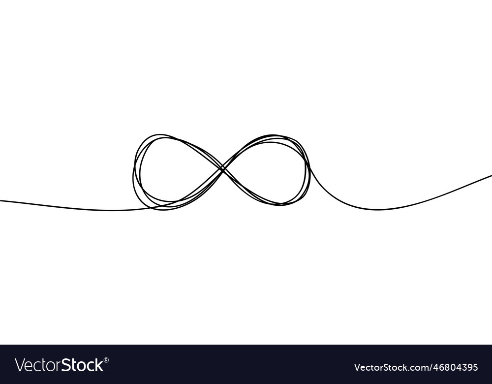 Infinity symbol drawing by one line drawing Vector Image