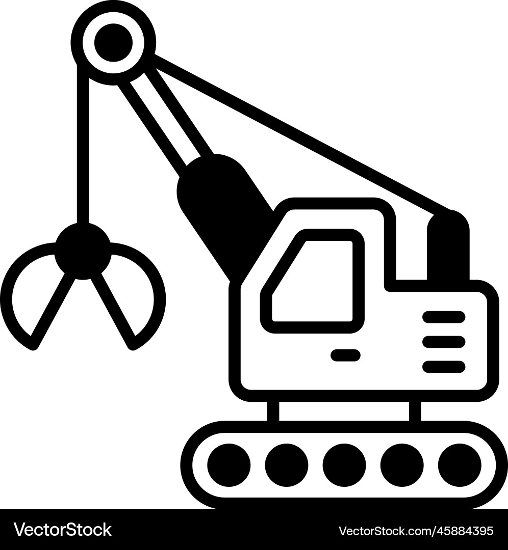 Loader crane solid icon style Royalty Free Vector Image