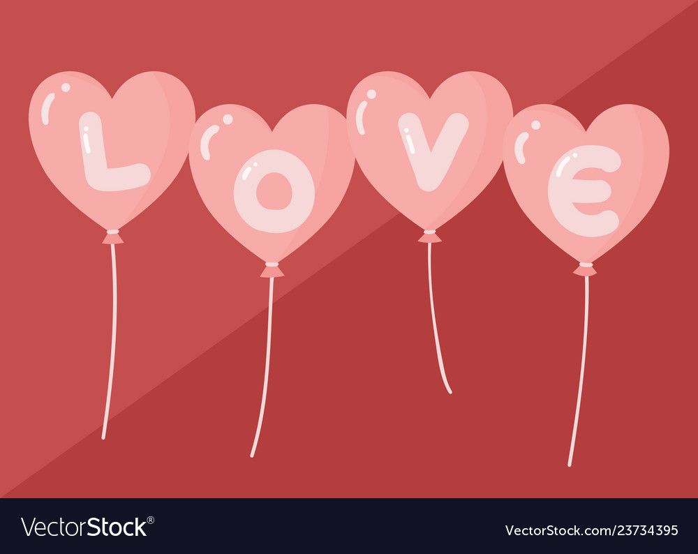 Love text typography banner for valentines Vector Image