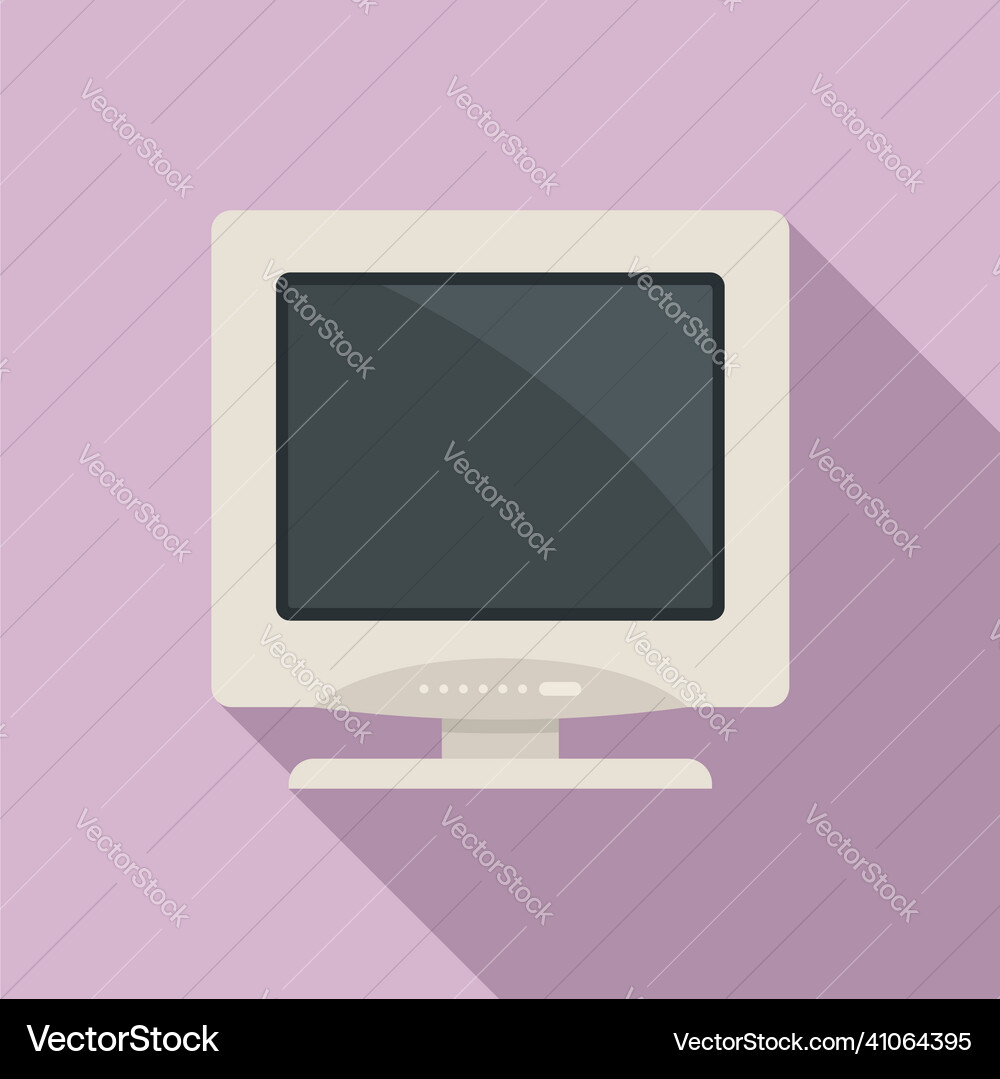 Monitor technology icon flat computer Royalty Free Vector