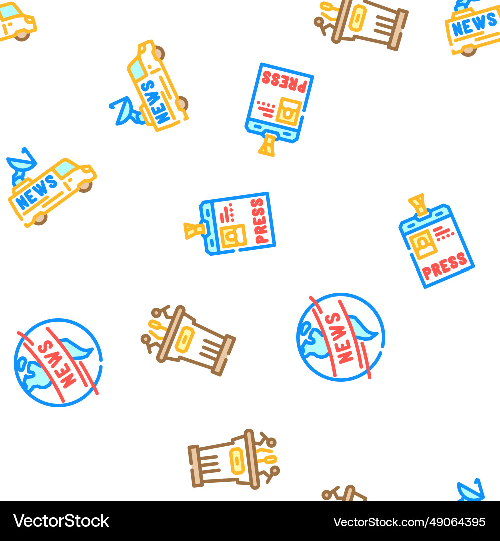 News media screen business seamless pattern Vector Image