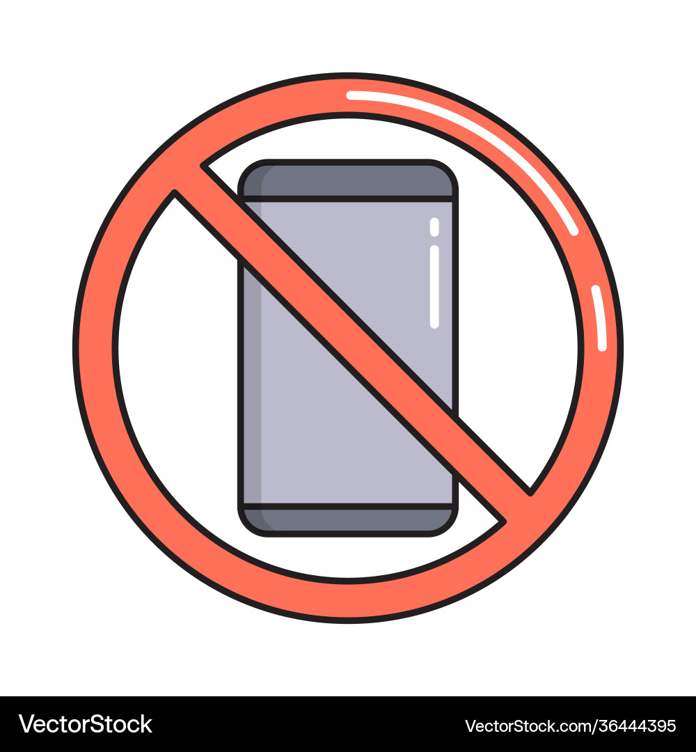 No smartphone simple icon isolated on a white Vector Image