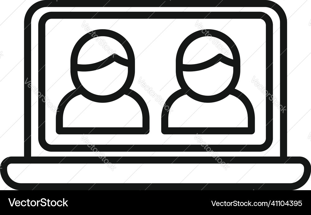 Online conference icon outline web people Vector Image