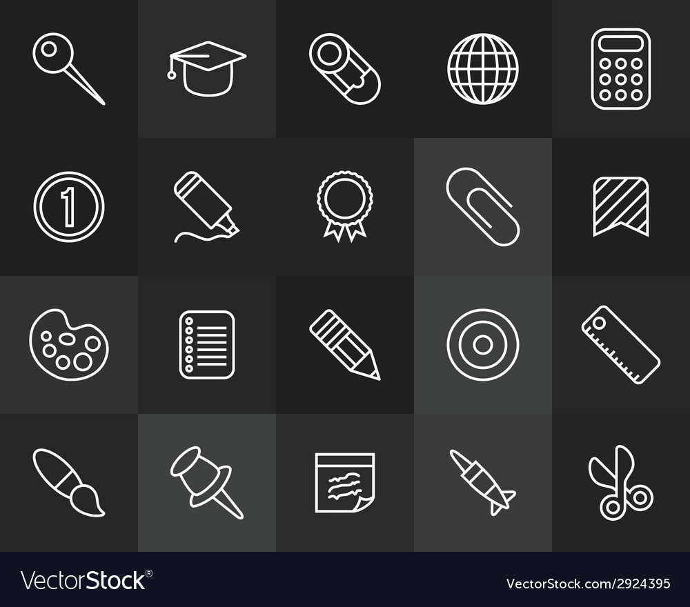 Outline icons thin flat design modern line stroke Vector Image