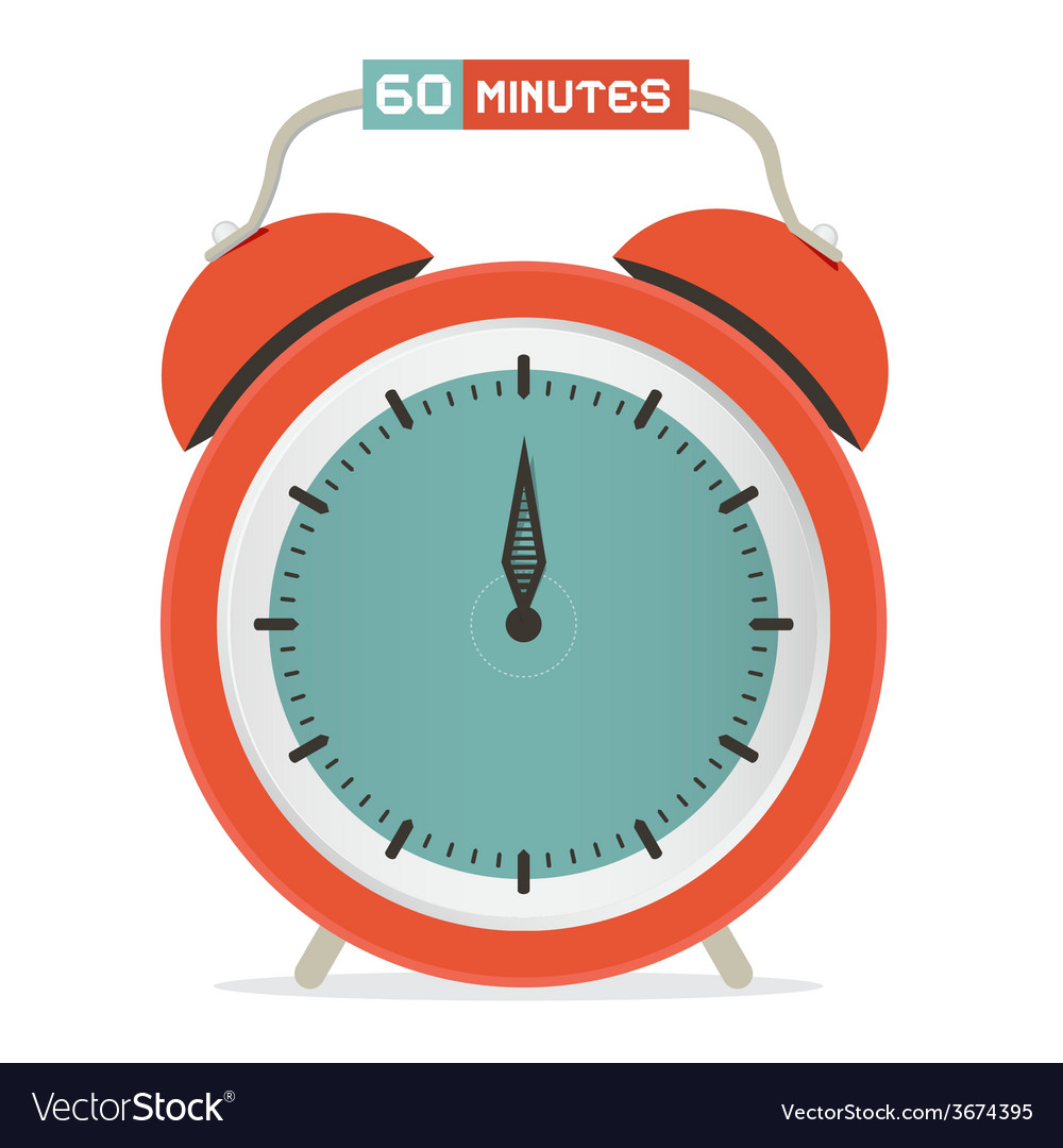 Sixty minutes stop watch - alarm clock Royalty Free Vector Sixty minutes stop watch - alarm clock Royalty Free Vector