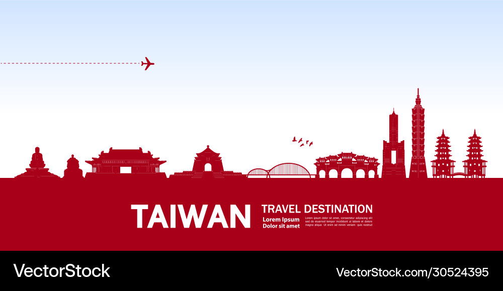Taiwan travel destination Royalty Free Vector Image