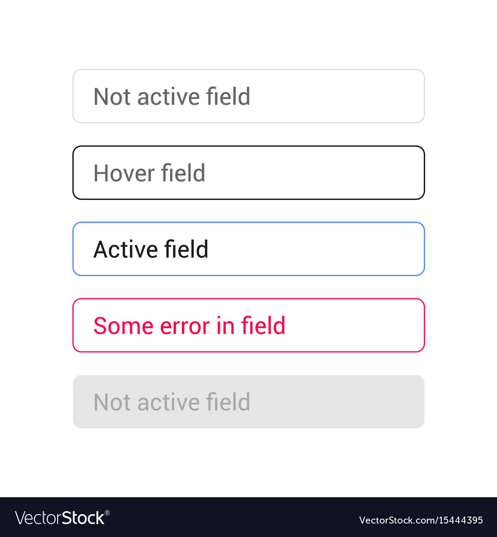 Text Input Set States Of Fields Royalty Free Vector Image