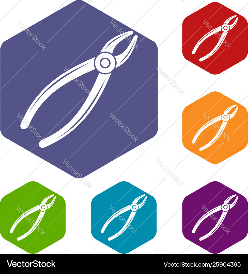 Tooth pliers icon simple black style Royalty Free Vector