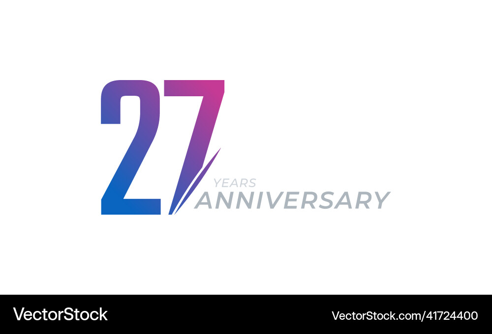 27 year anniversary celebration happy Royalty Free Vector