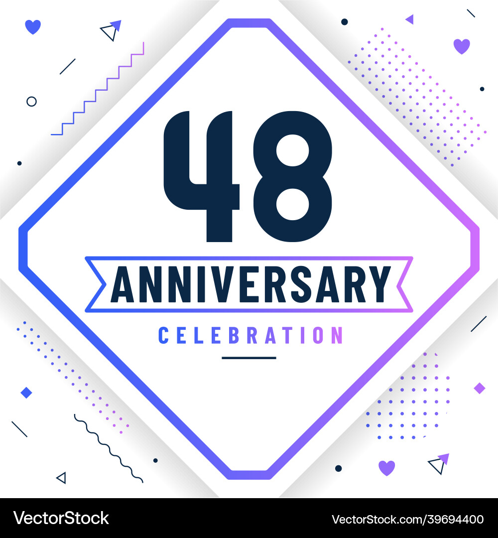48 years anniversary greetings card Royalty Free Vector