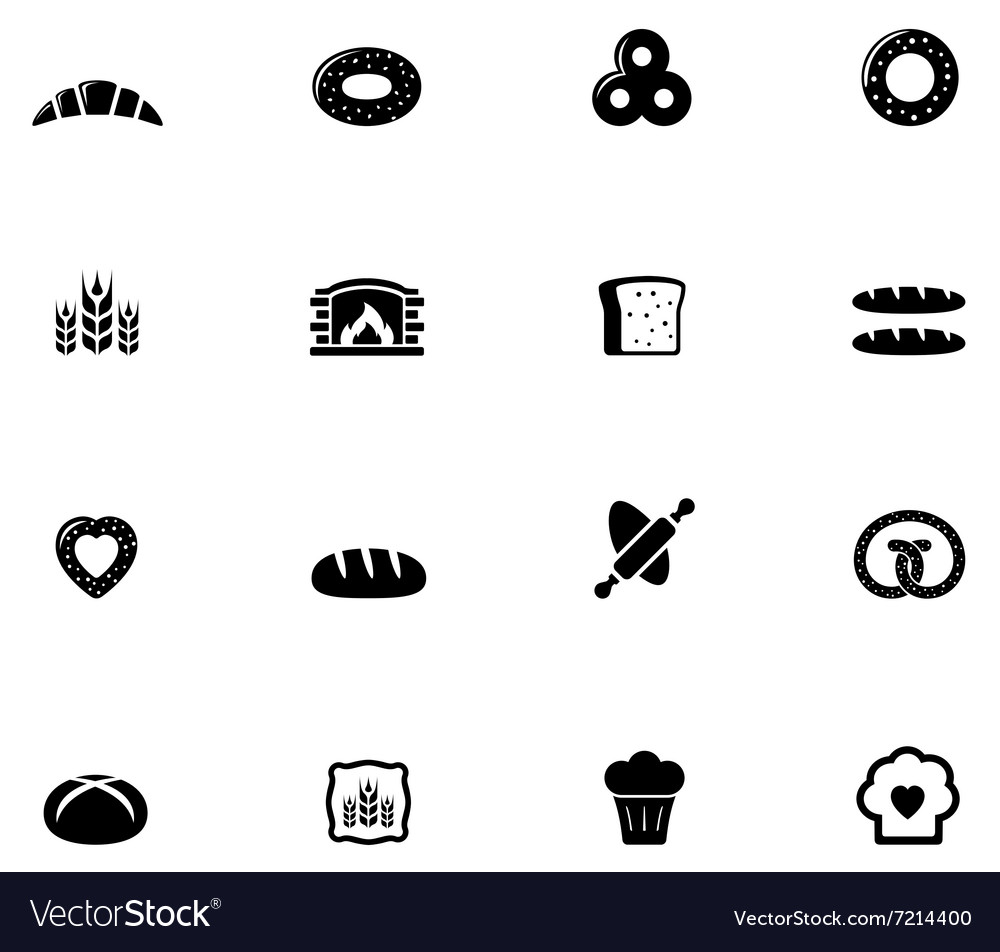 Bakery and bread object set Royalty Free Vector Image