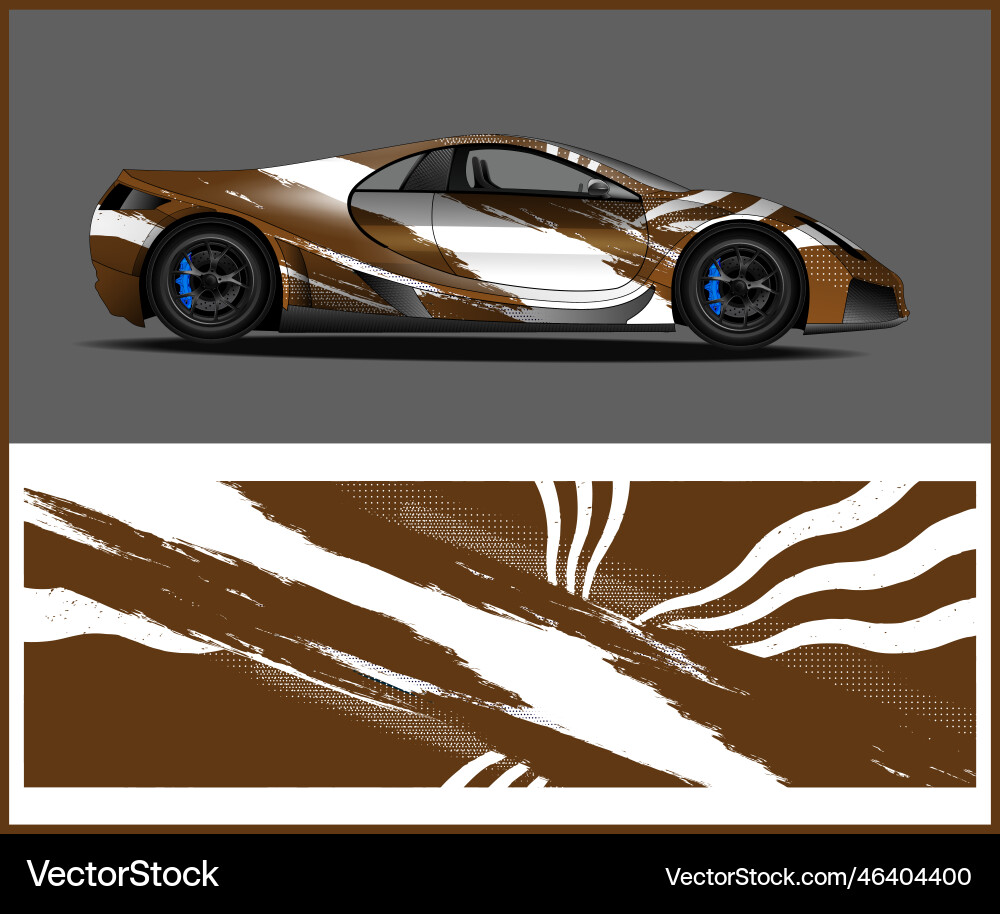 Car wrap graphics vehicle signage Royalty Free Vector Image