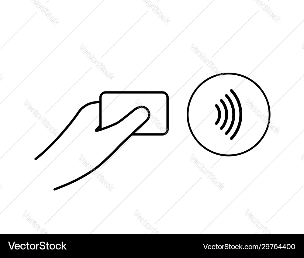 Contactless wireless pay sign logo nfc technology Vector Image